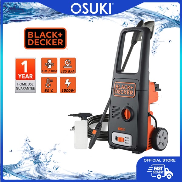 BLACK & DECKER Water Jet Pressure Washer 1500W 120Bar (BW15)